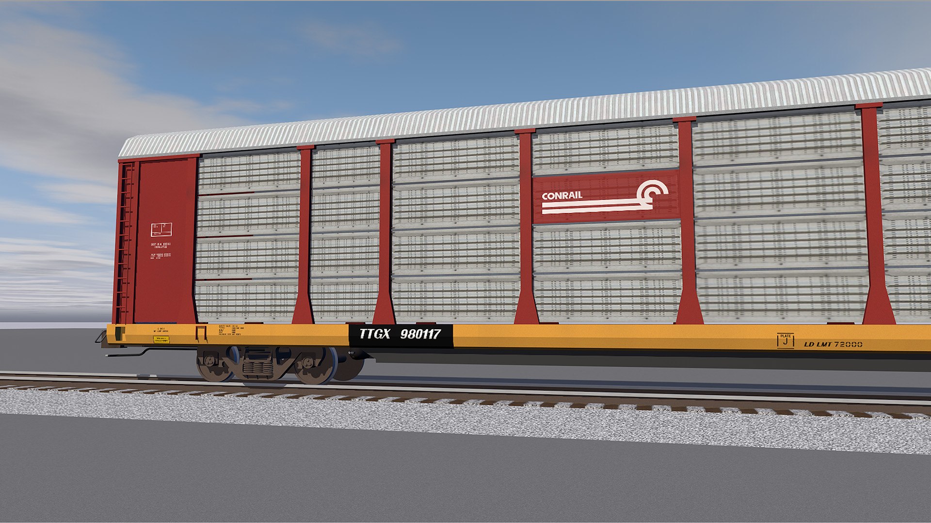 3d Train Car Autorack Model