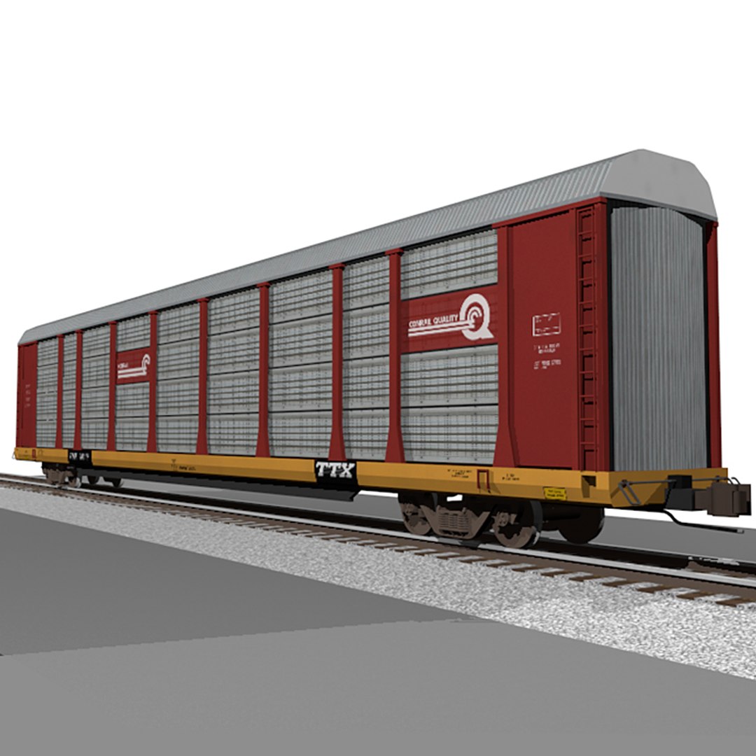 3d train car autorack model