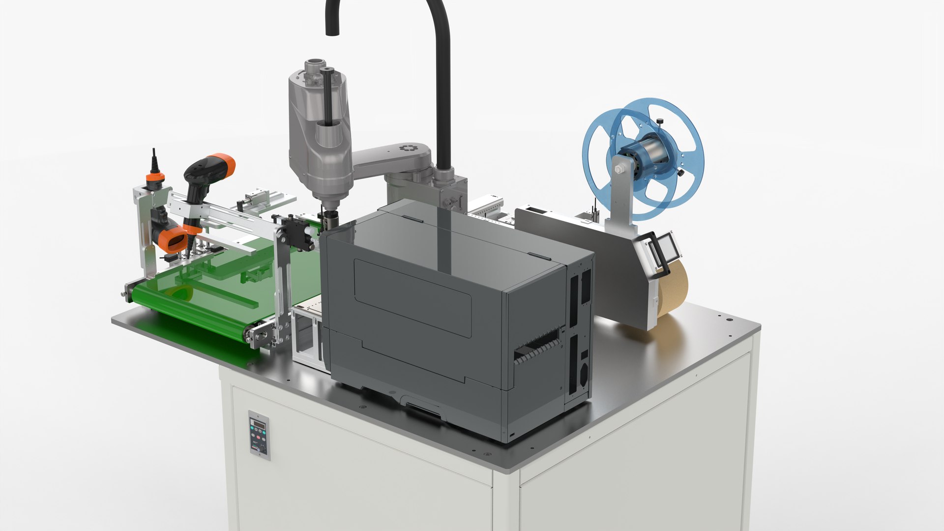 Automatic Four Axis Robot Labeling Machine 3D - TurboSquid 1982187