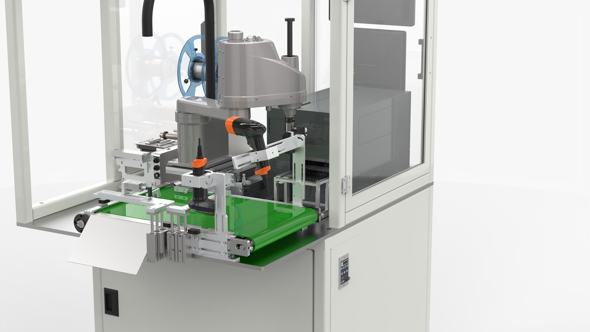 Automatic Four Axis Robot Labeling Machine 3D - TurboSquid 1982187