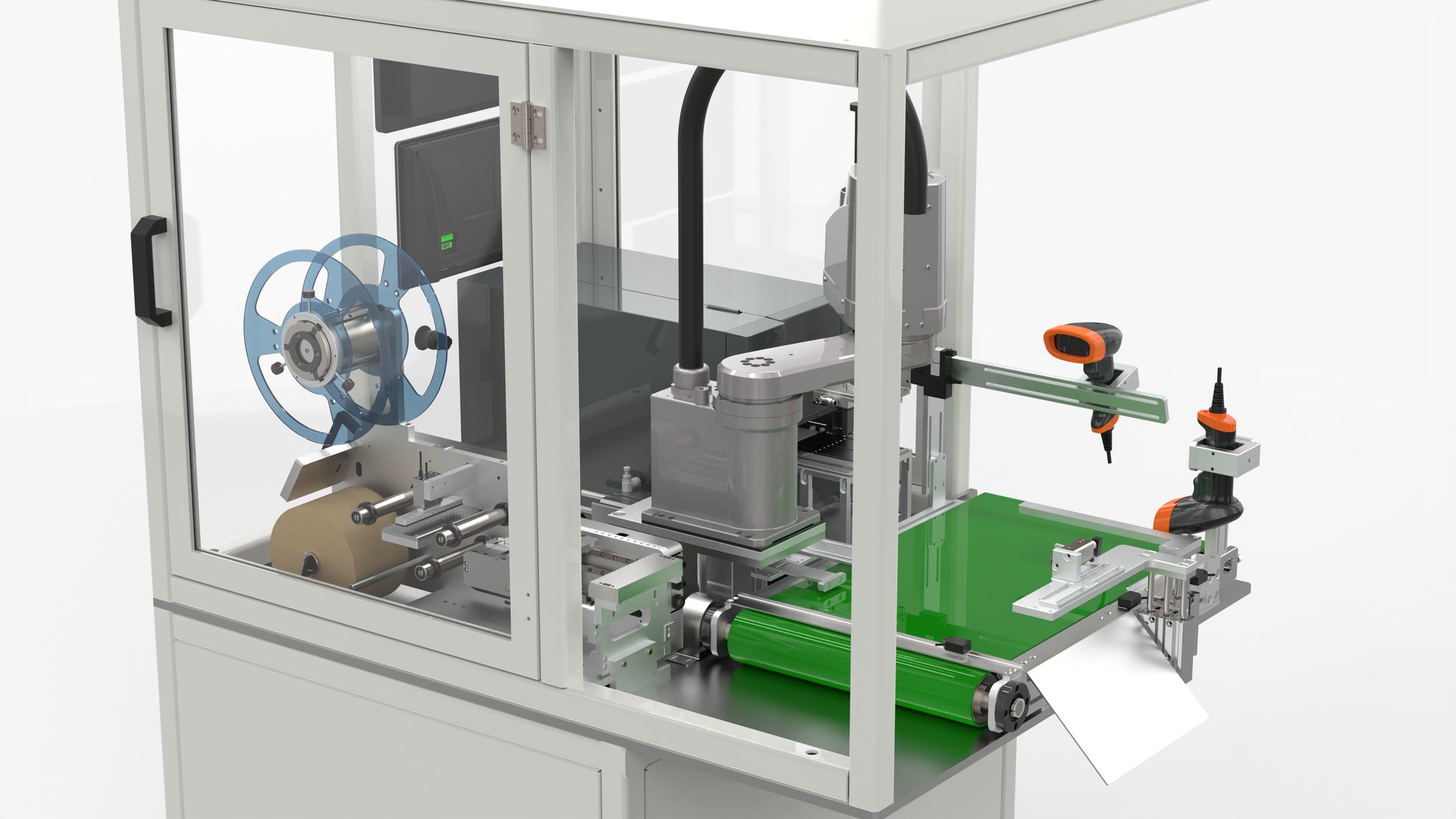 Automatic Four Axis Robot Labeling Machine 3D - TurboSquid 1982187