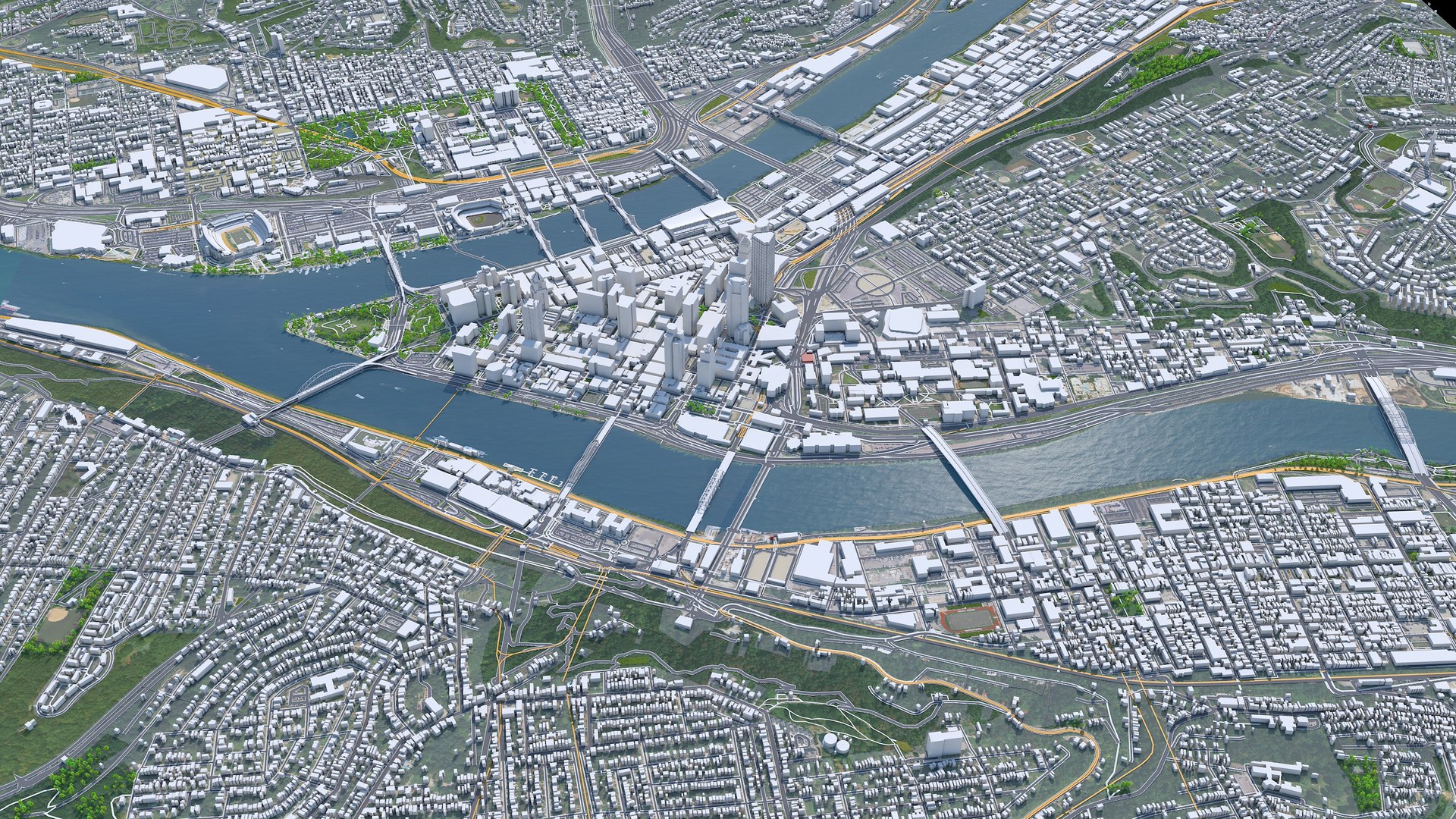 3D Pittsburgh Downtown Pennsylvania USA - TurboSquid 1989732