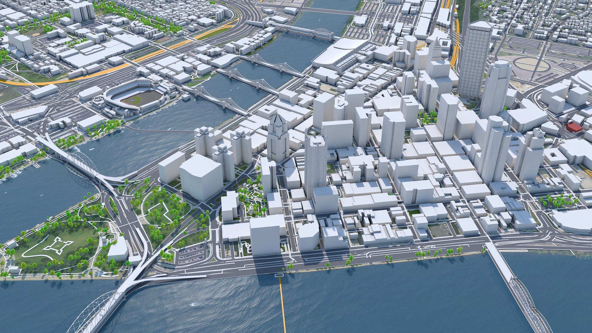 3D Pittsburgh Downtown Pennsylvania USA - TurboSquid 1989732