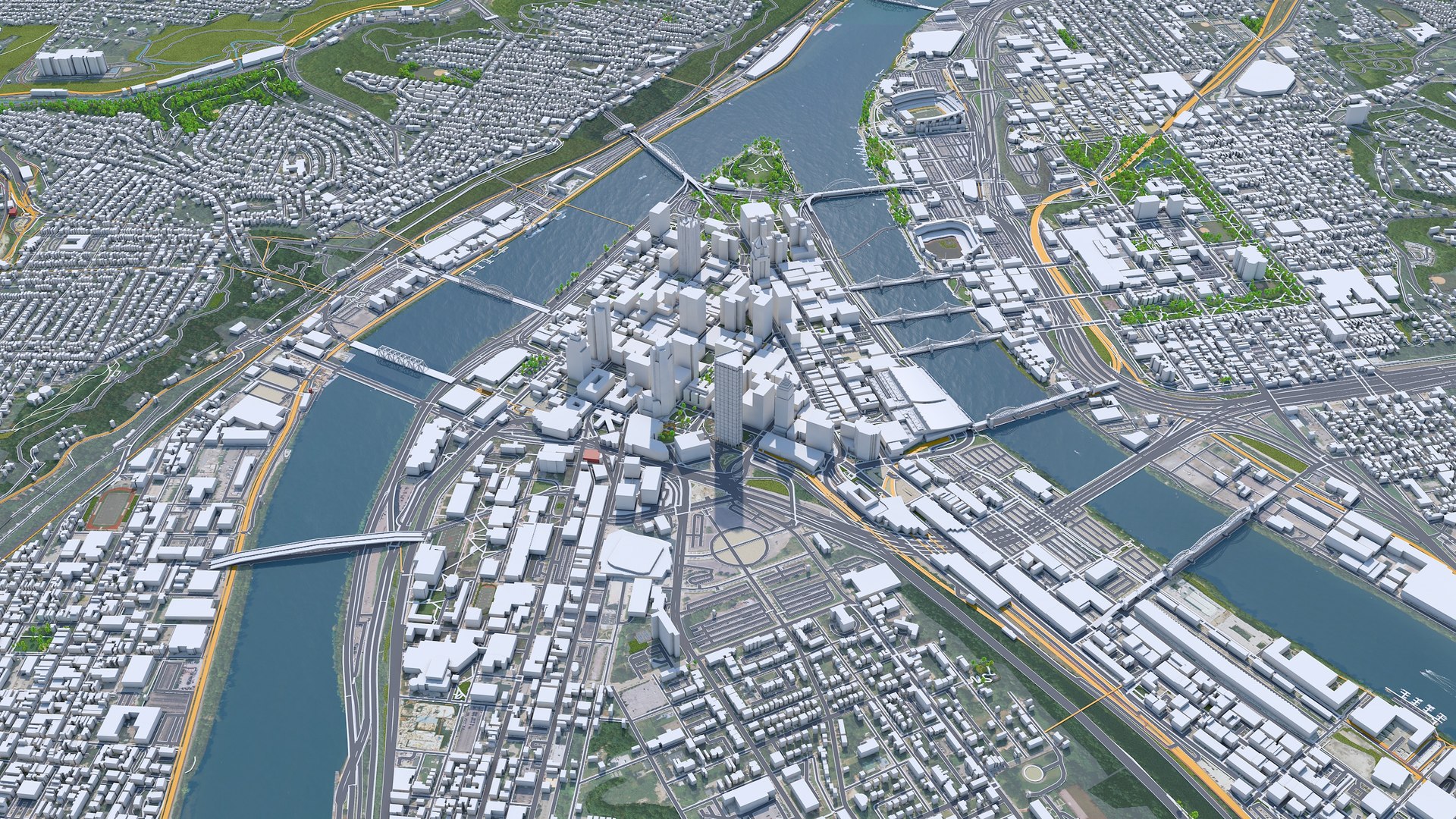 3D Pittsburgh Downtown Pennsylvania USA - TurboSquid 1989732