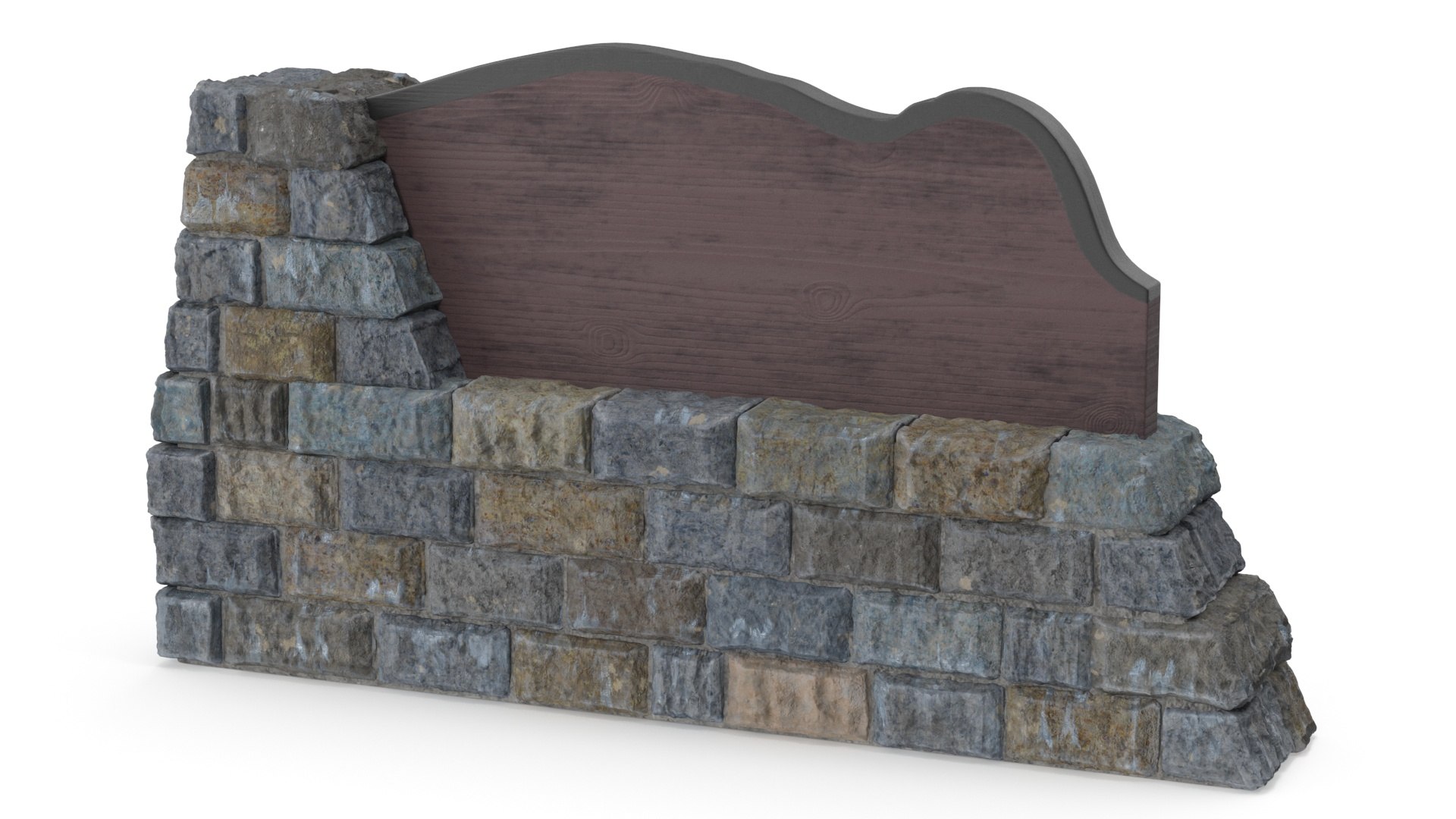 3D Park Entrance Stone Sign Model - TurboSquid 2287742