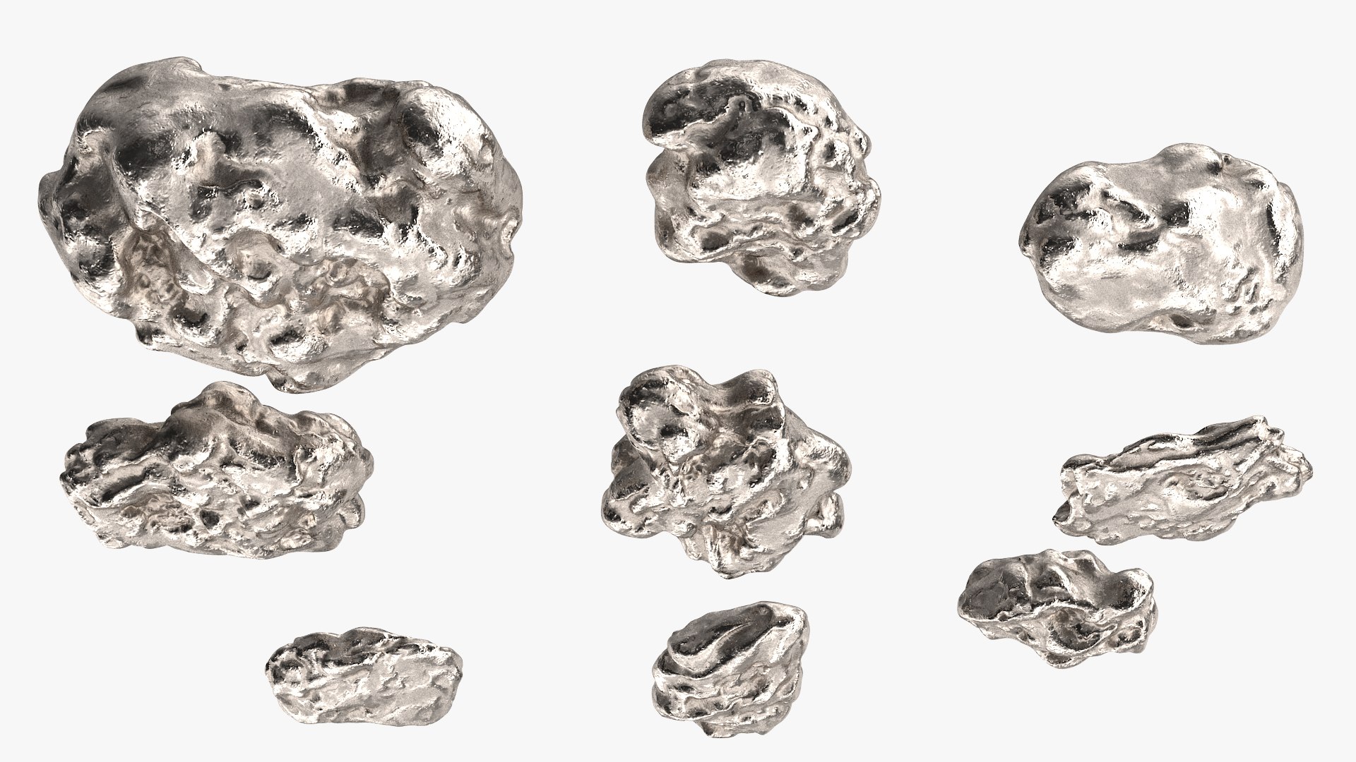 Metallic Minerals Silver Set 3D - TurboSquid 1765279