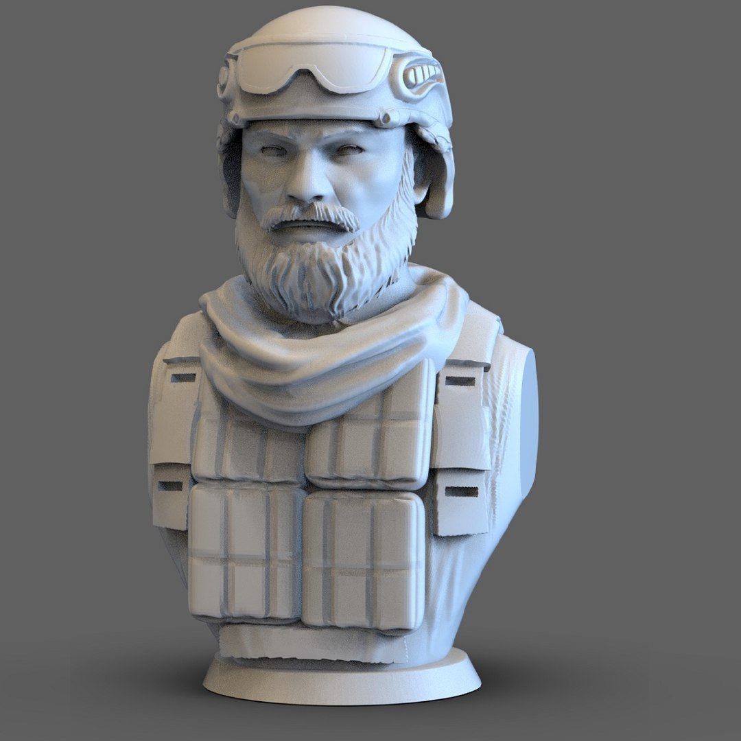 3D Soldier Bust Model - TurboSquid 2207734