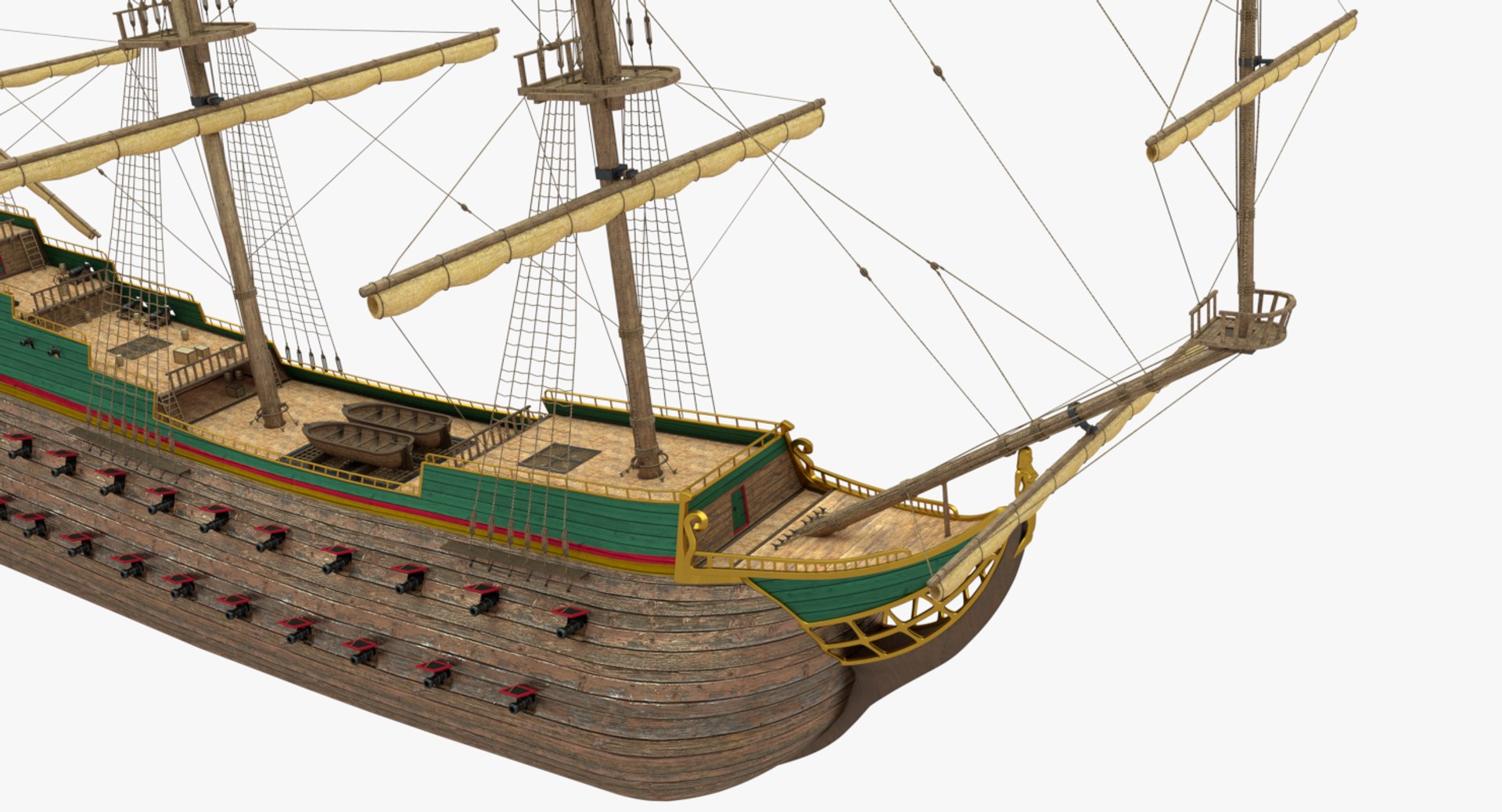 3D 17th-century dutch frigate model - TurboSquid 1263129