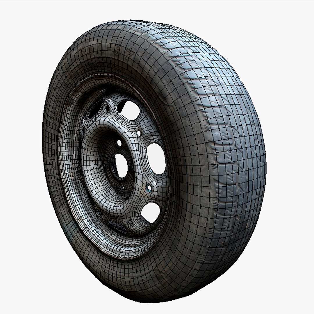 Old car wheels 3D model - TurboSquid 1409053