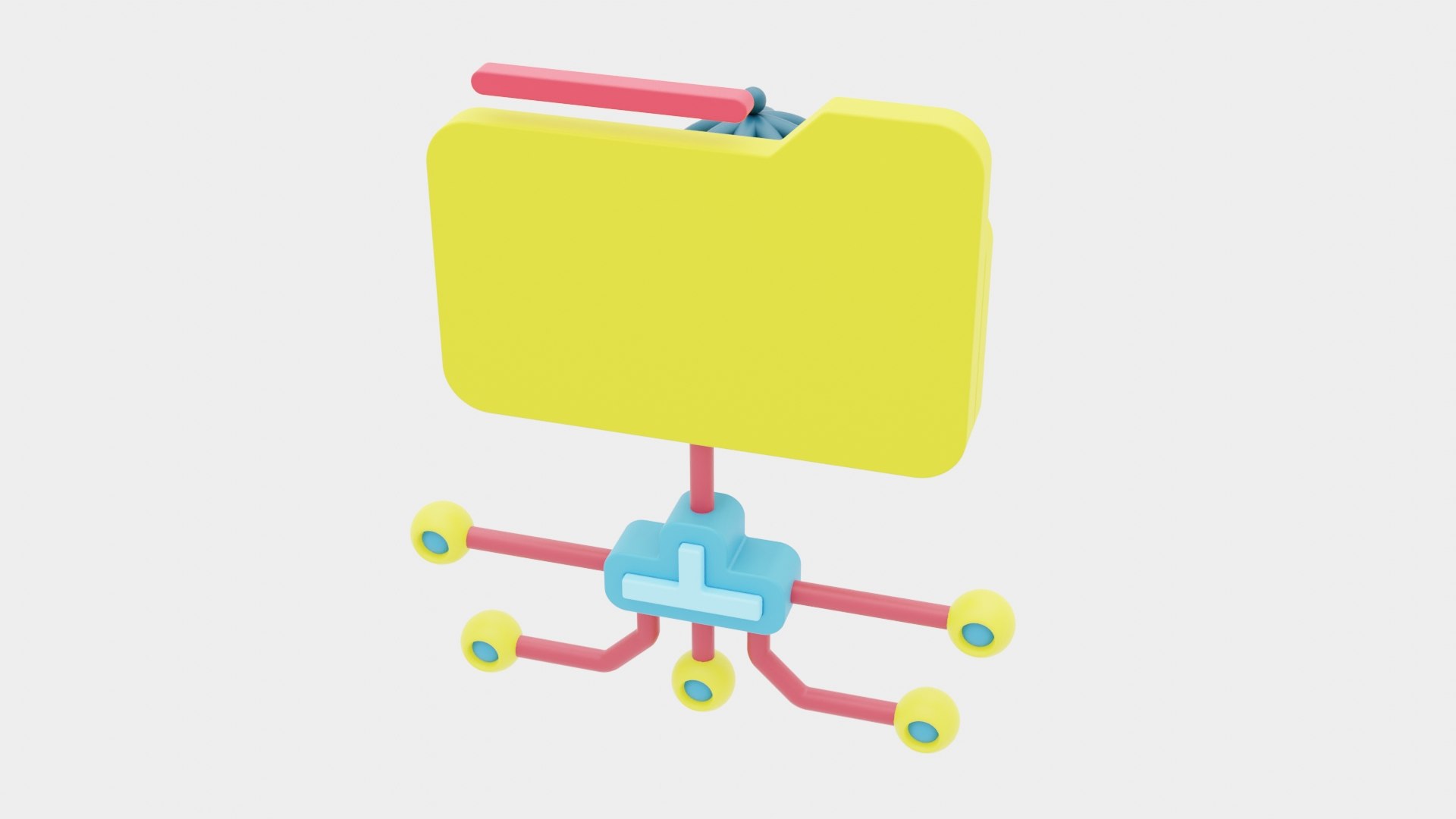 3D FTP Server 3d Icon Represented With Folders And Globe Wireframe ...