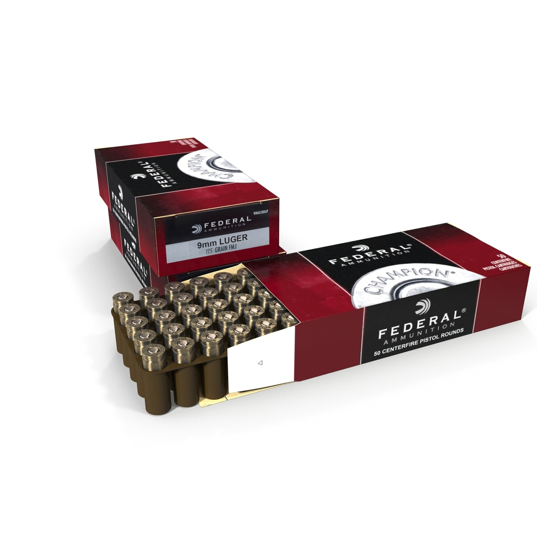 9mm Ammo Box 3d 3ds