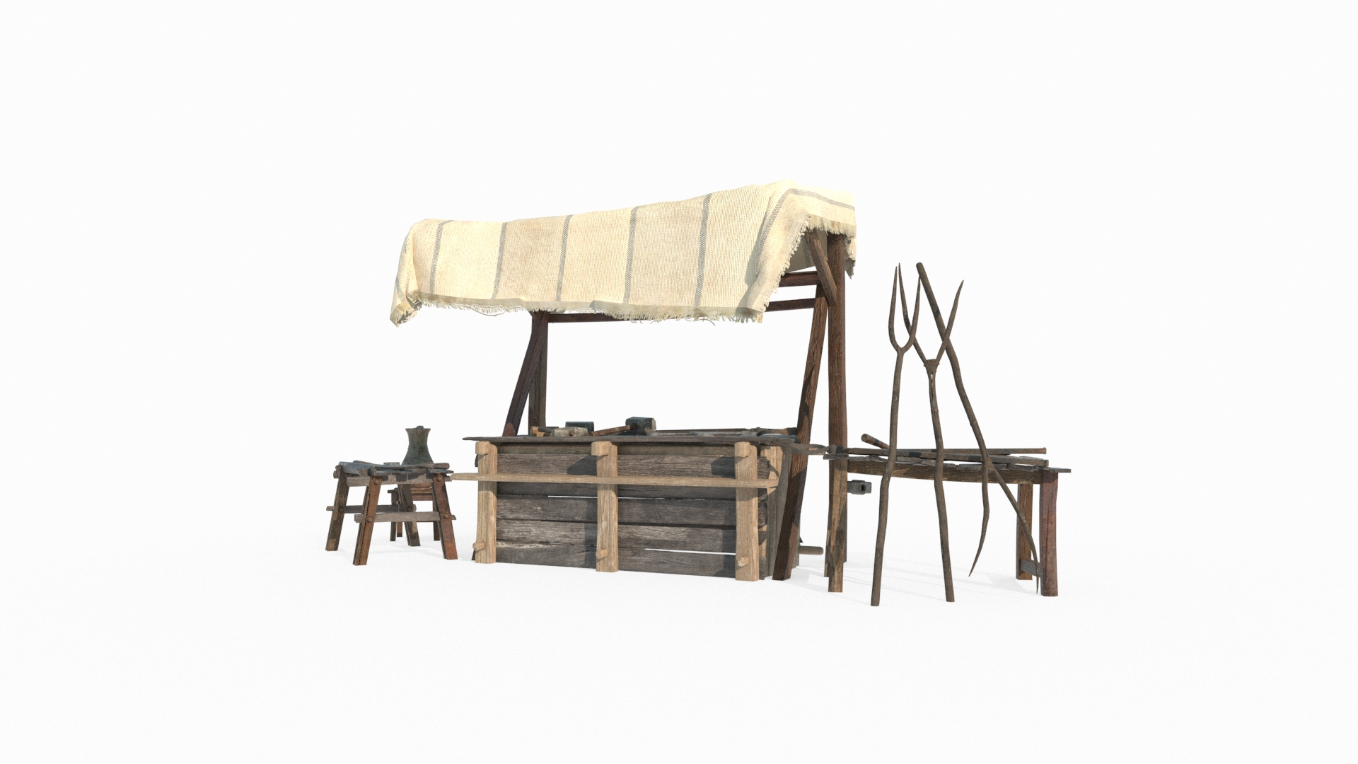 Ancient Roadside Stalls And Tool Shops 3D - TurboSquid 2342295