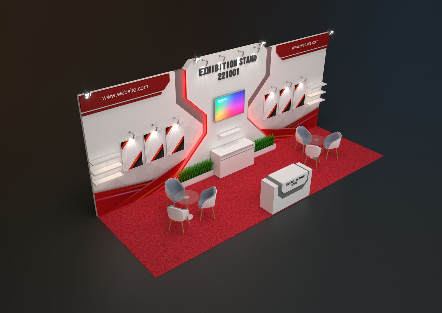 3D EXHIBITION STAND221001 28 Sqm Model - TurboSquid 1999644