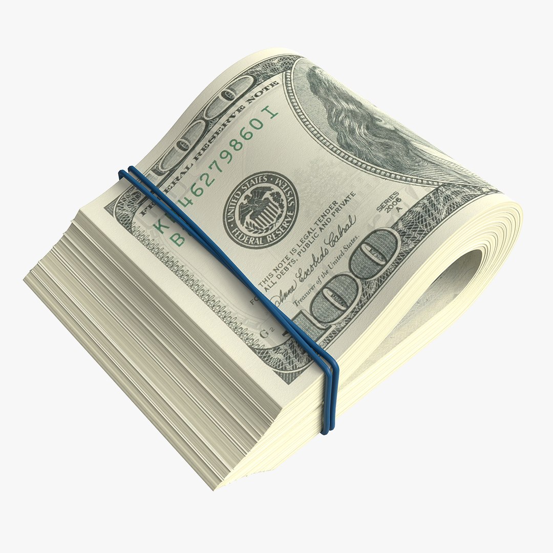 American dollars folded and tied 01 3D model - TurboSquid 2105830
