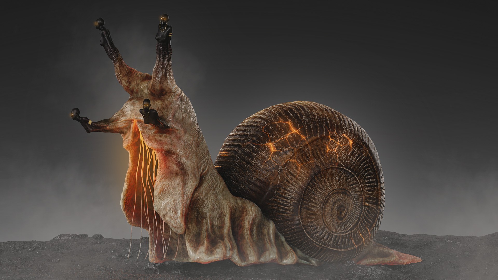 Dark Fantasy Snail Model - TurboSquid 2381105