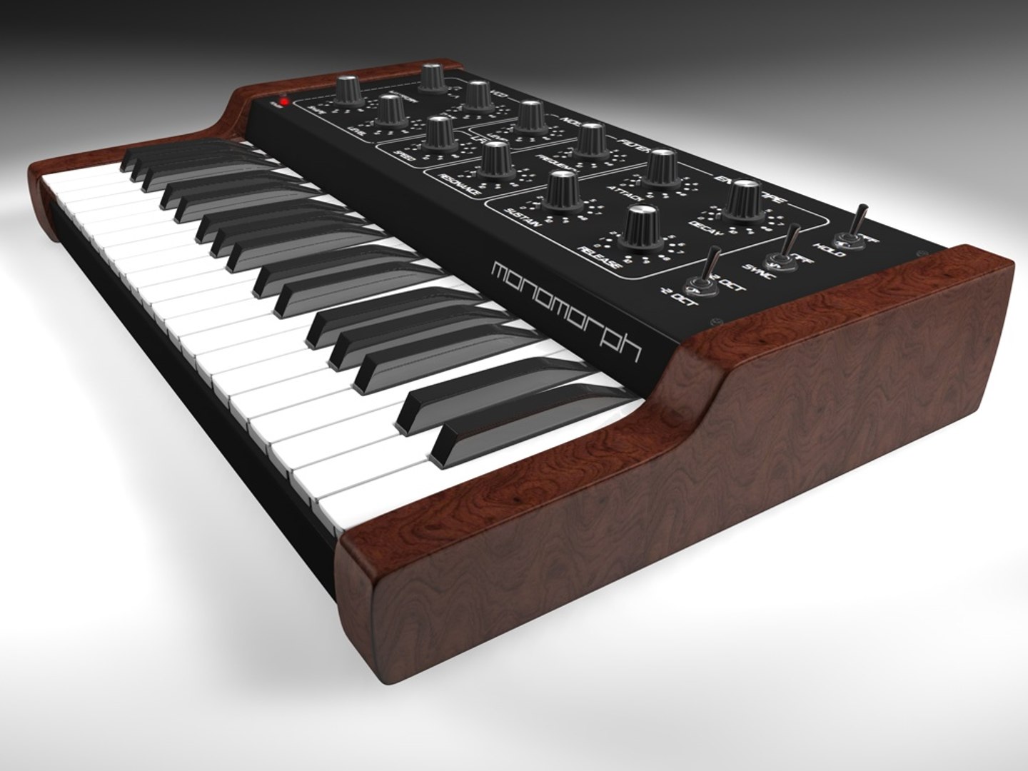 3d model vintage synthesizer