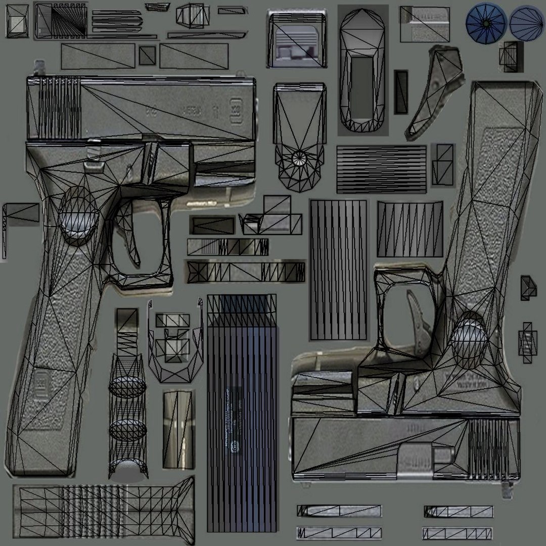 Silenced Glock 17 Pistol 3d Obj