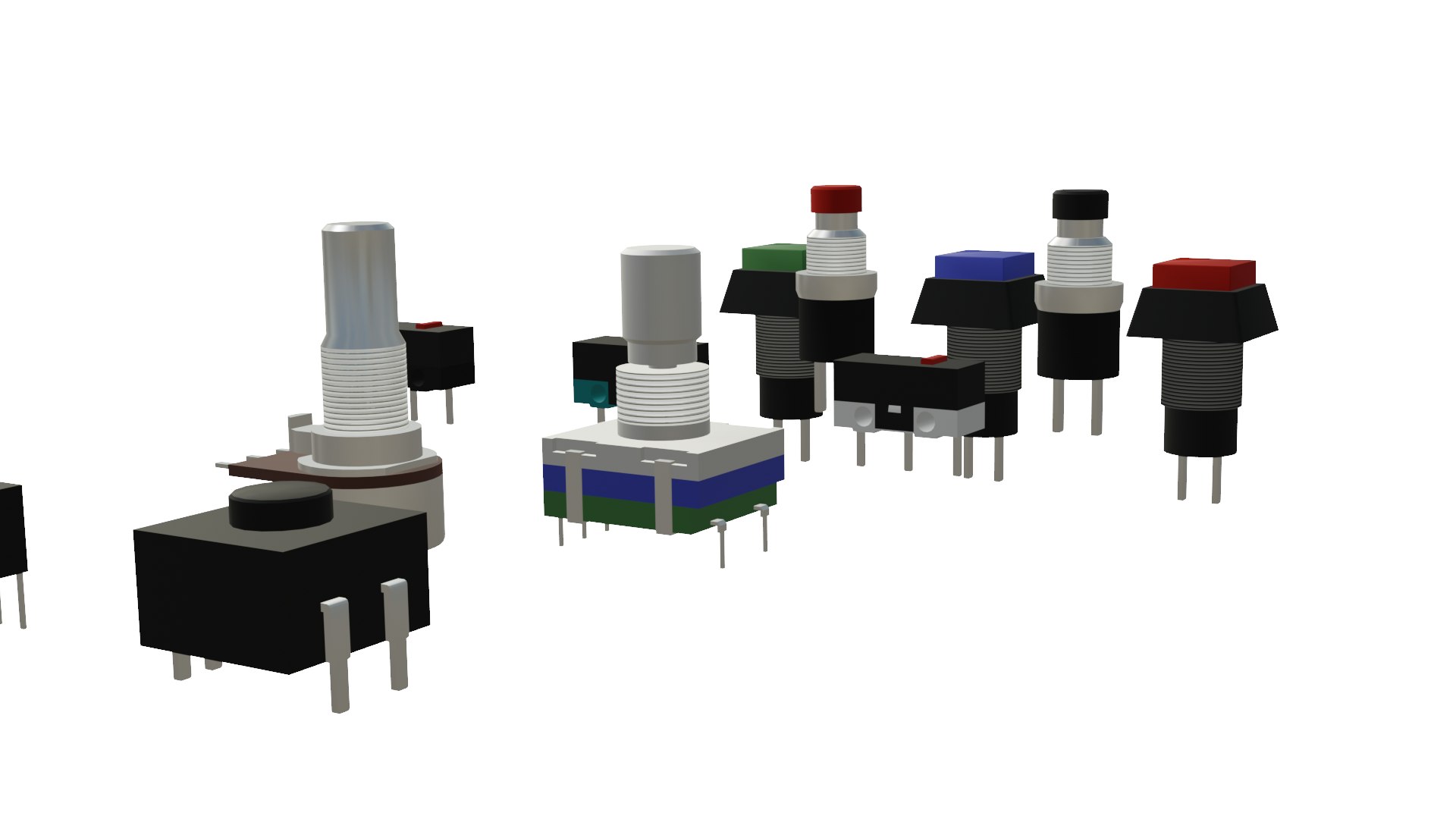 3D Model Potentiometers Switches - TurboSquid 1690724