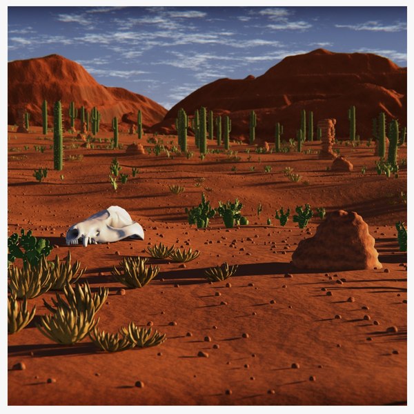 modelo 3d Entorno desértico estilizado - TurboSquid 2231715