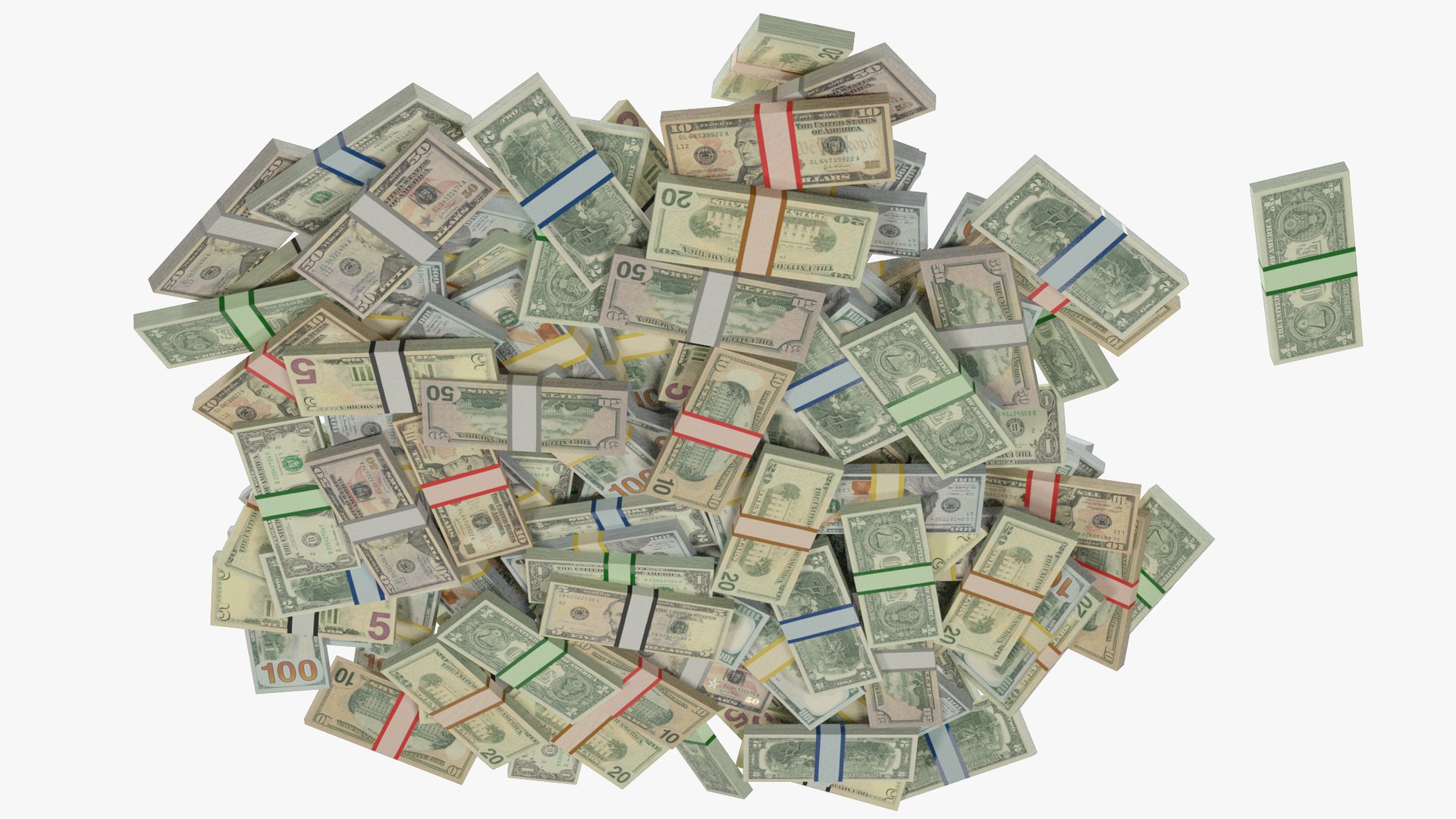 3D Money Bags Collection V24 - TurboSquid 1949689