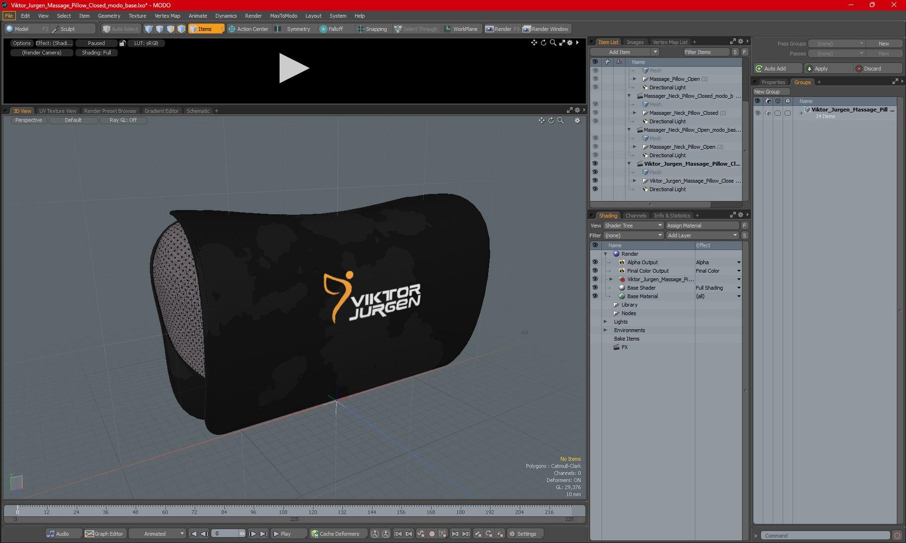 Viktor Jurgen Massage Pillow Closed 3D Model - TurboSquid 2099678
