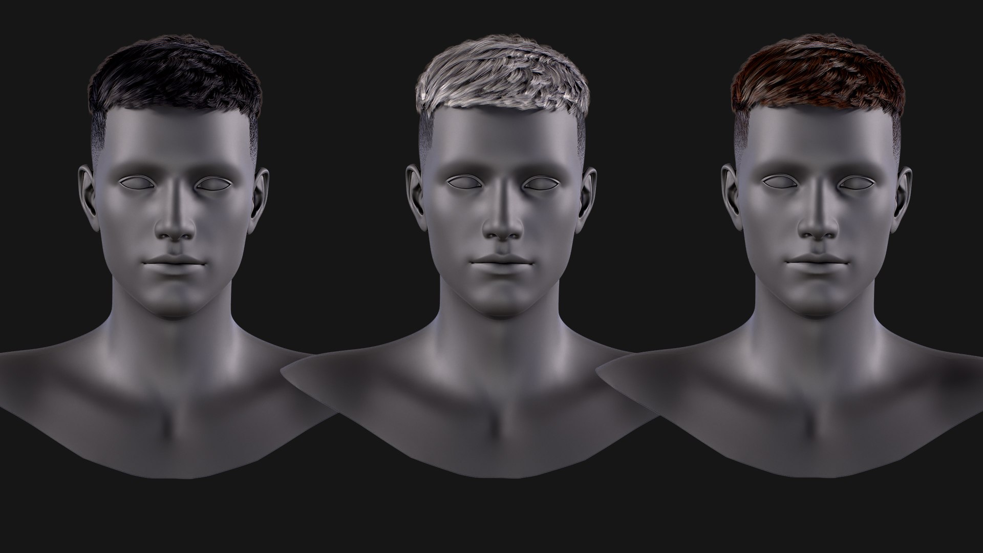 Real Time Hair Card Male Hairstyle 3D Model - TurboSquid 2065182