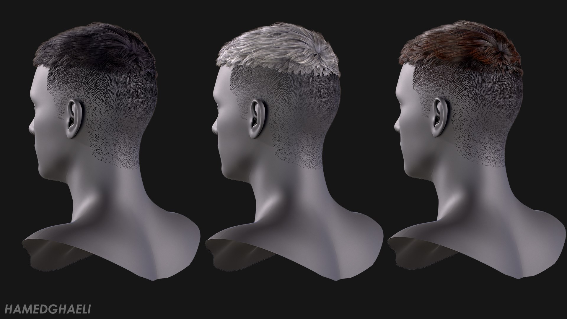Real Time Hair Card Male Hairstyle 3D Model - TurboSquid 2065182