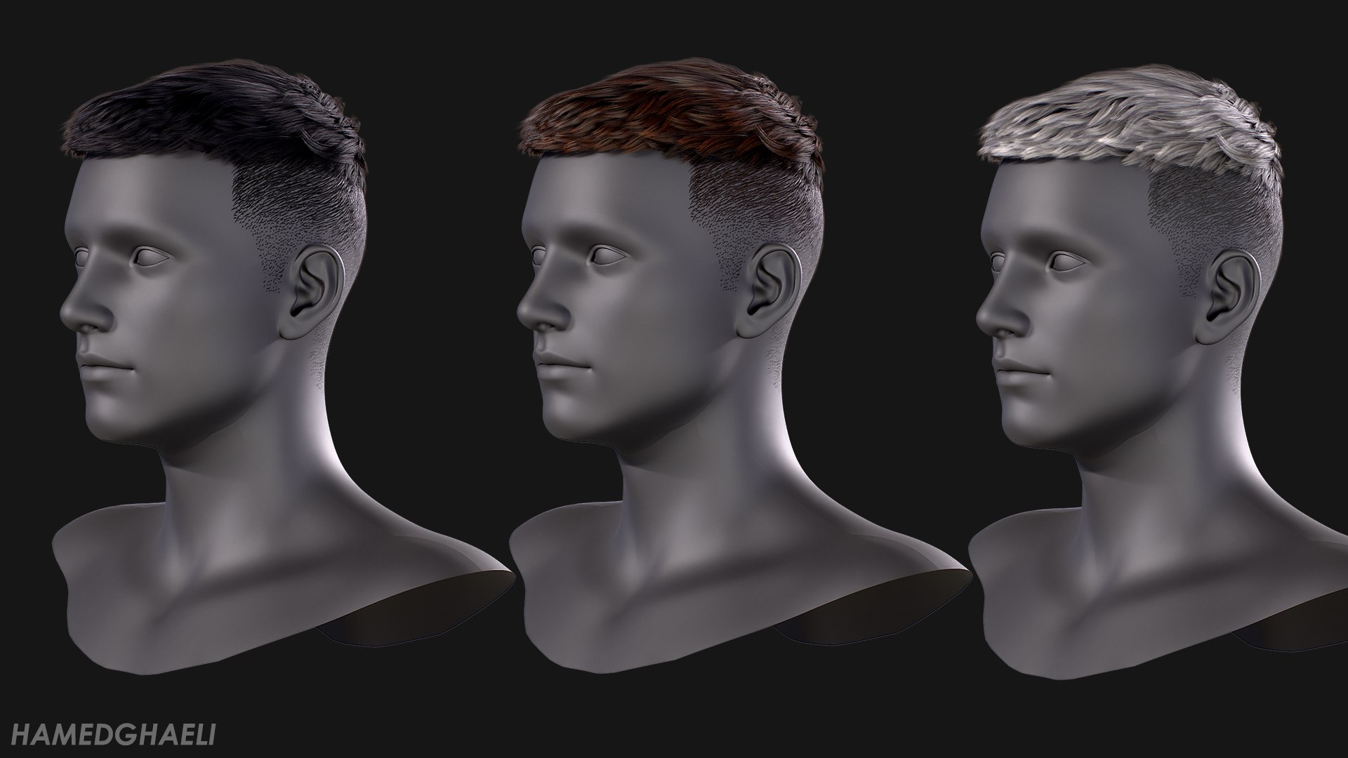 Real Time Hair Card Male Hairstyle 3D Model - TurboSquid 2065182