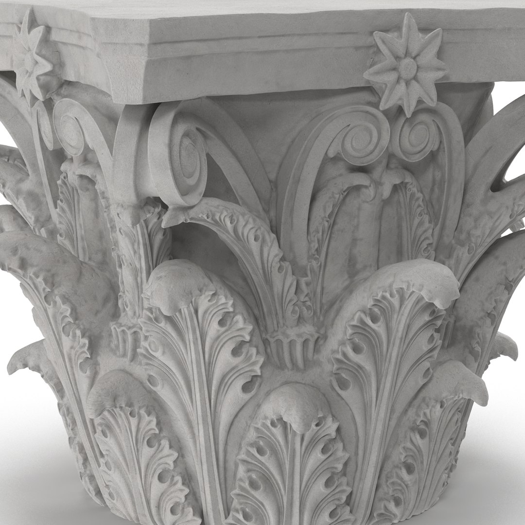 3d Model Corinthian Order Column Capital