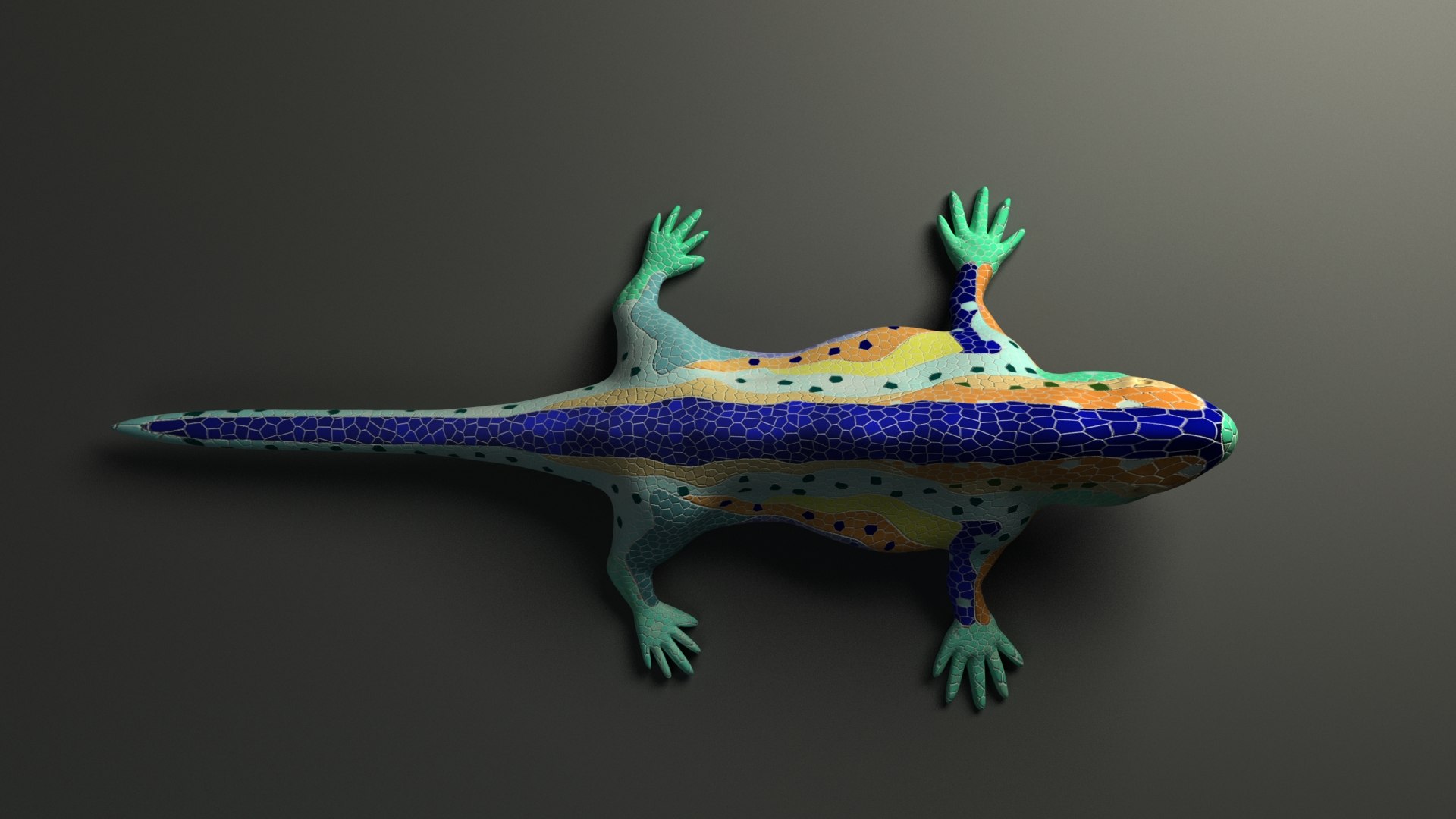 3d Model Rigged Gaudi Salamander