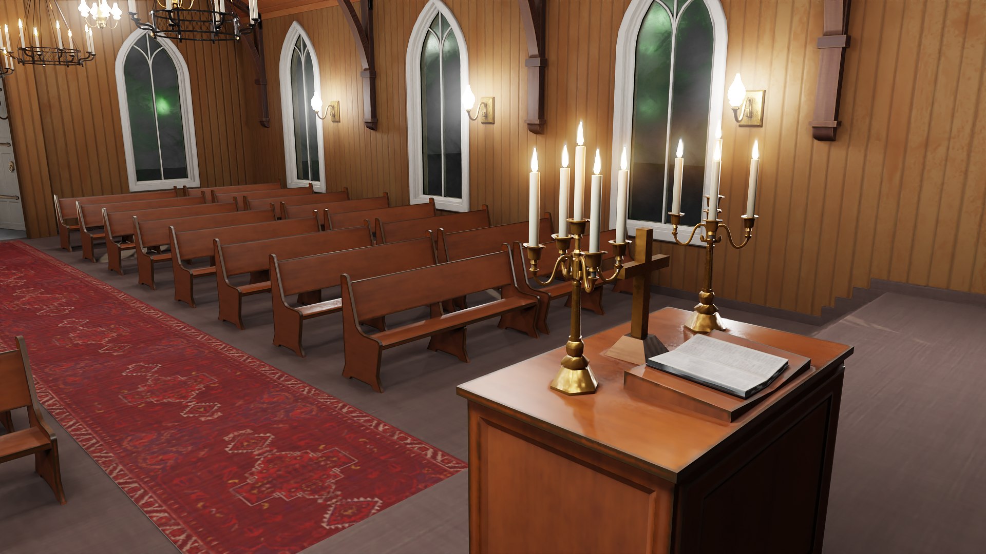 3D Low Poly Old Church With Interior PBR - TurboSquid 2009149