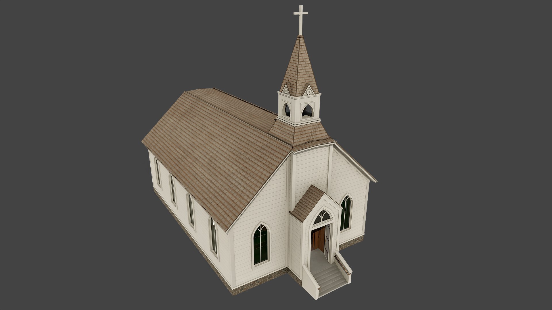 3D Low Poly Old Church With Interior PBR - TurboSquid 2009149