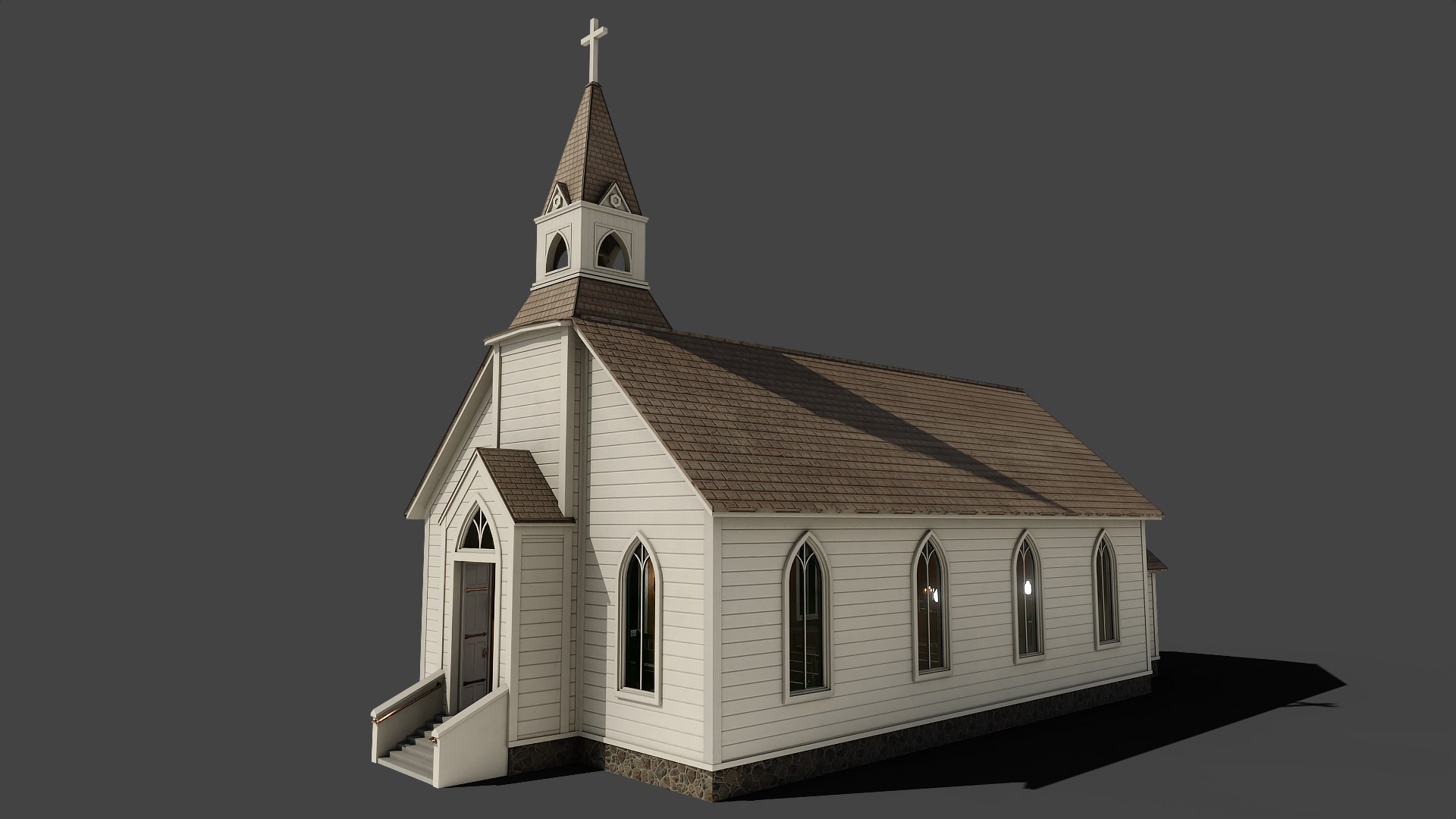 3D Low Poly Old Church With Interior PBR - TurboSquid 2009149