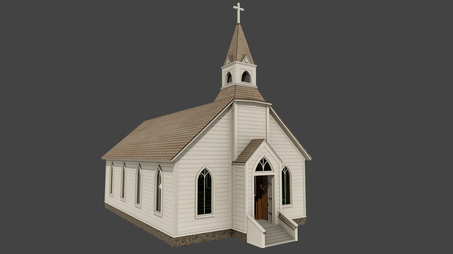 3D Low Poly Old Church With Interior PBR - TurboSquid 2009149