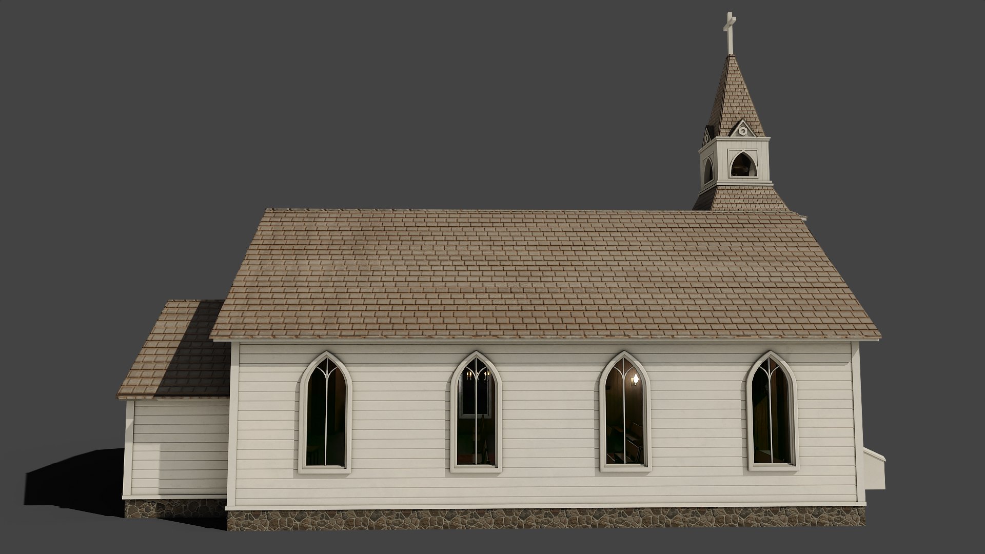 3D Low Poly Old Church With Interior PBR - TurboSquid 2009149
