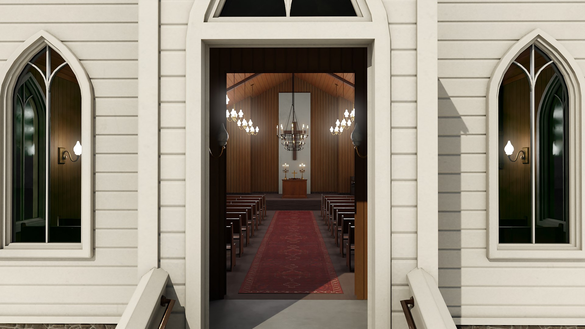 3D Low Poly Old Church With Interior PBR - TurboSquid 2009149