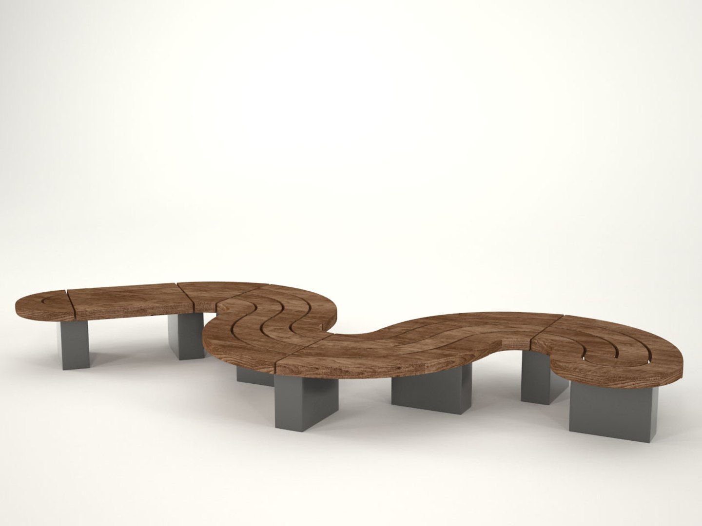 curve bench 3ds