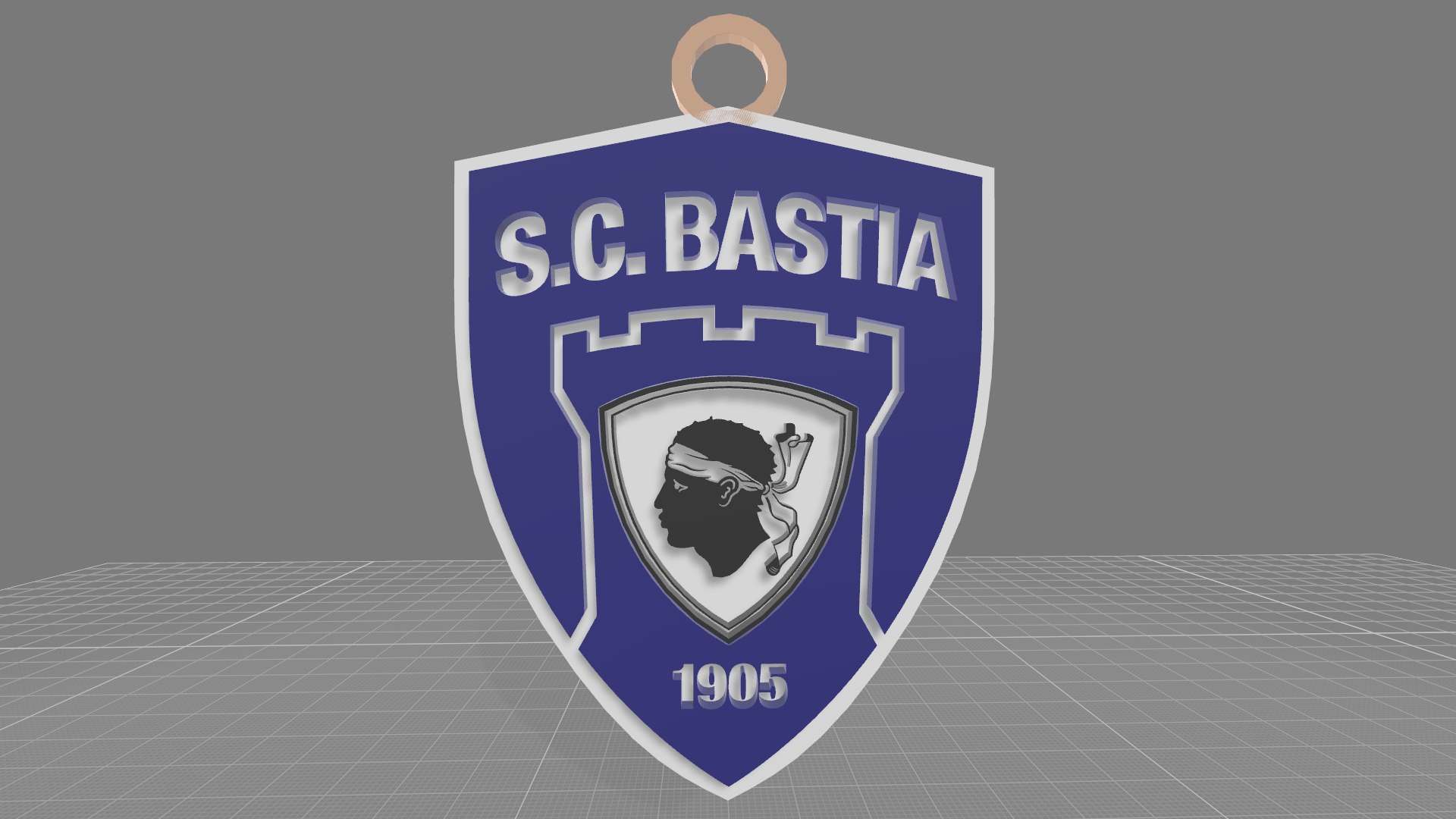 modelo 3d Keychan imprimible y renderizable del equipo del logotipo de SC Bastia - TurboSquid ...