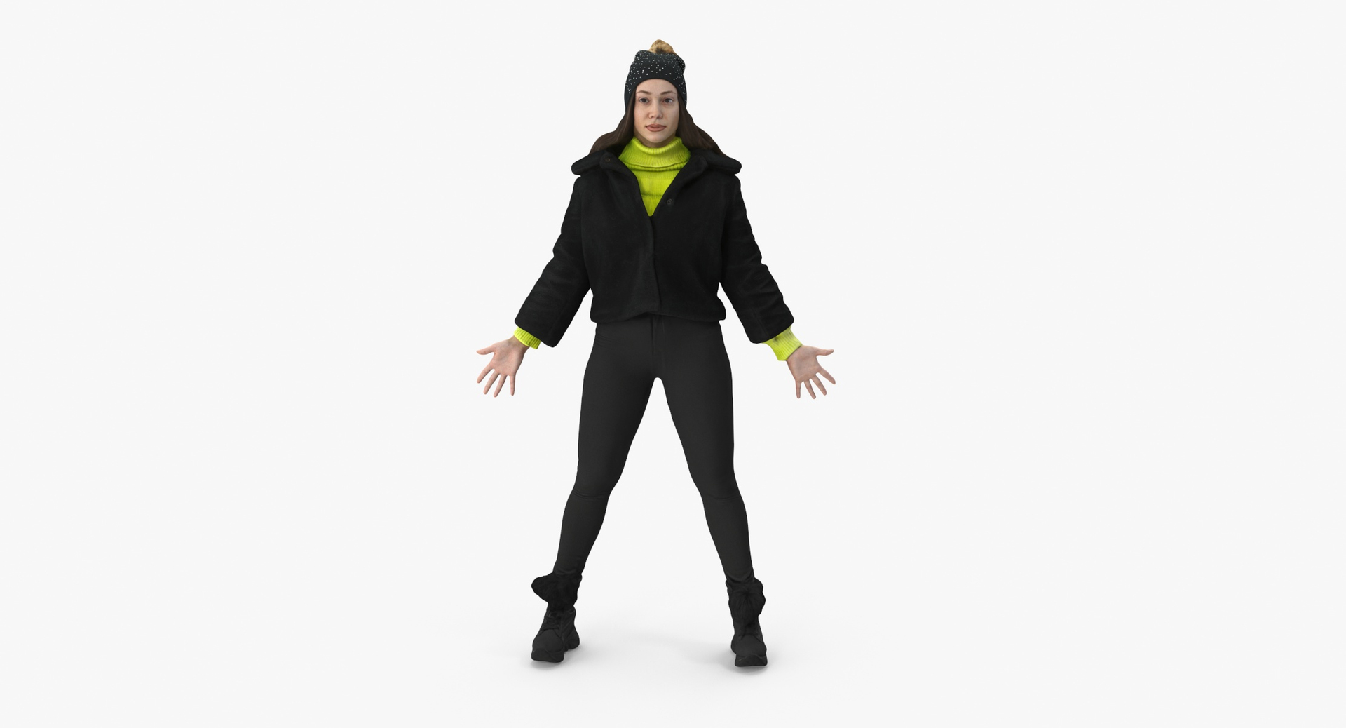 3D Freya Casual Winter A Pose Model - TurboSquid 2073213
