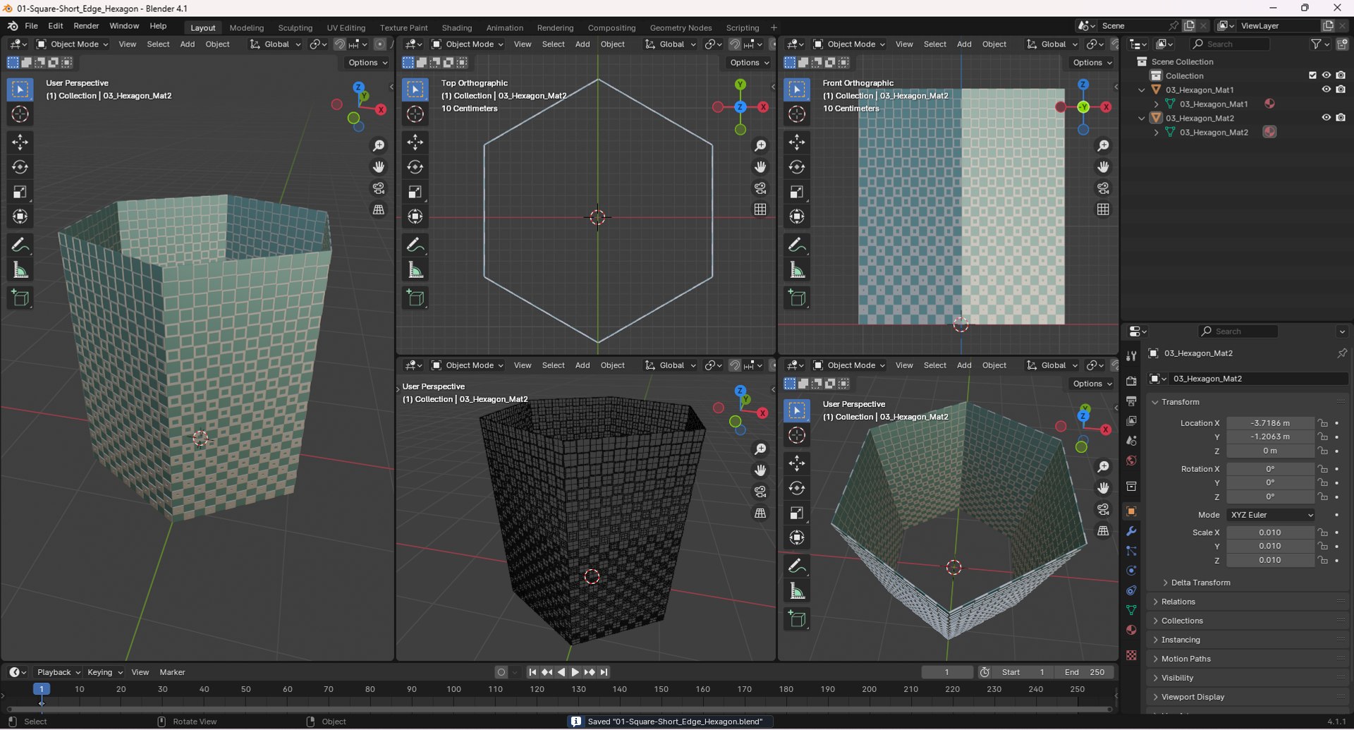 Parametric Square Pattern Hexagon Model - TurboSquid 2344960