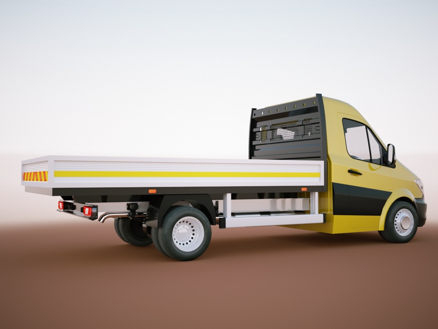 3D Generic Flatbed Van V6 - TurboSquid 1204556