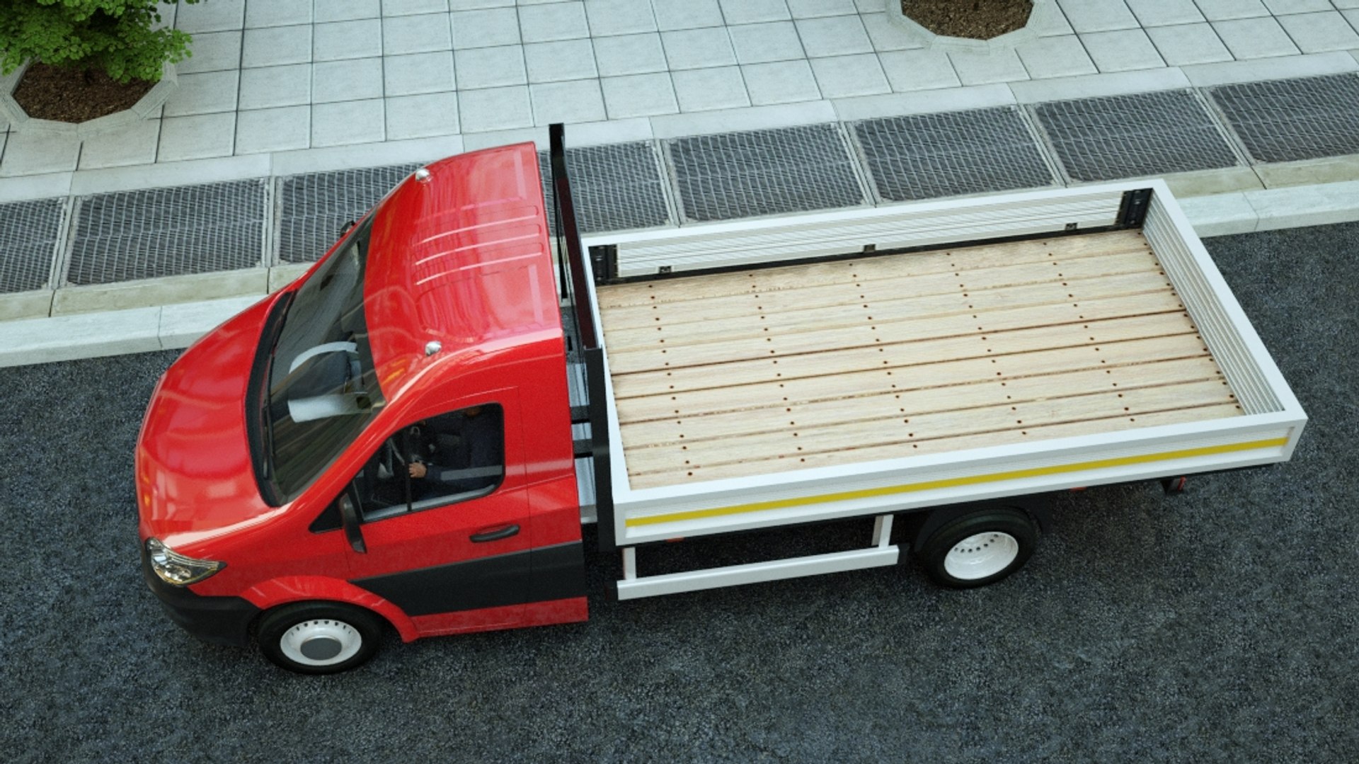 3D Generic Flatbed Van V6 - TurboSquid 1204556
