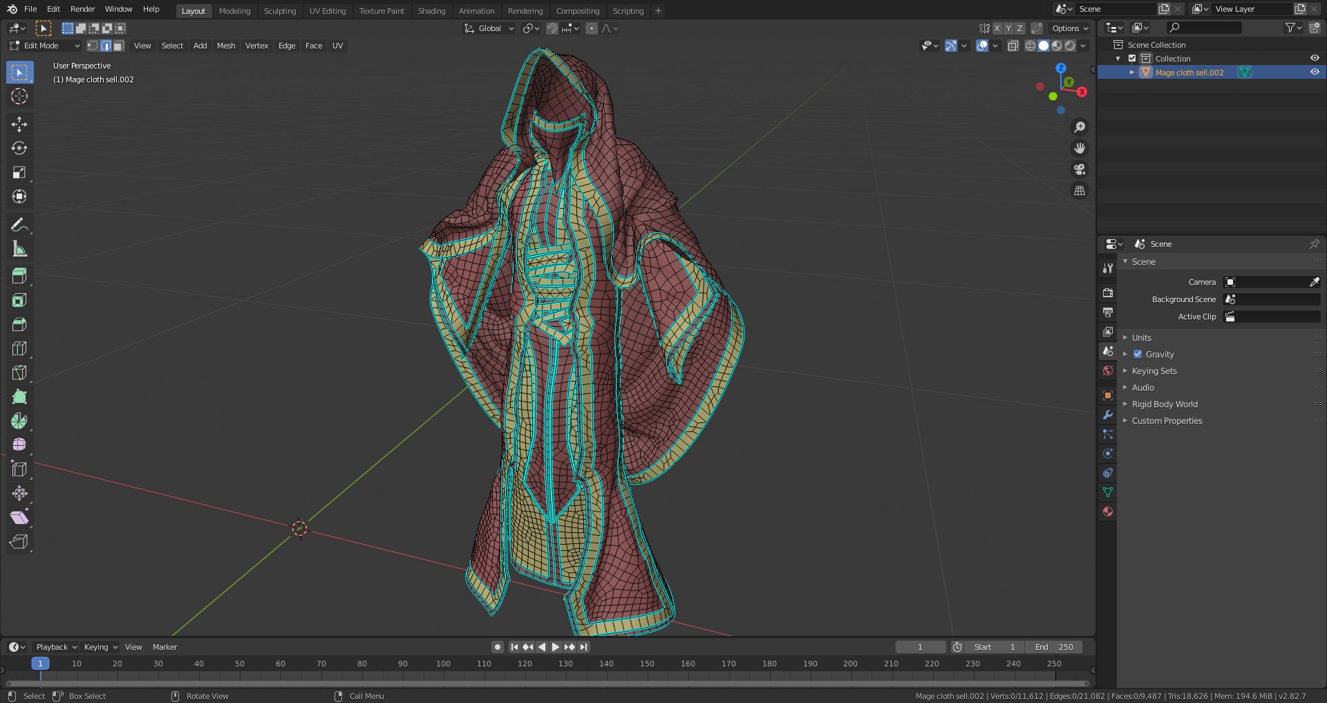 3D Model Robe Mage - TurboSquid 1536091
