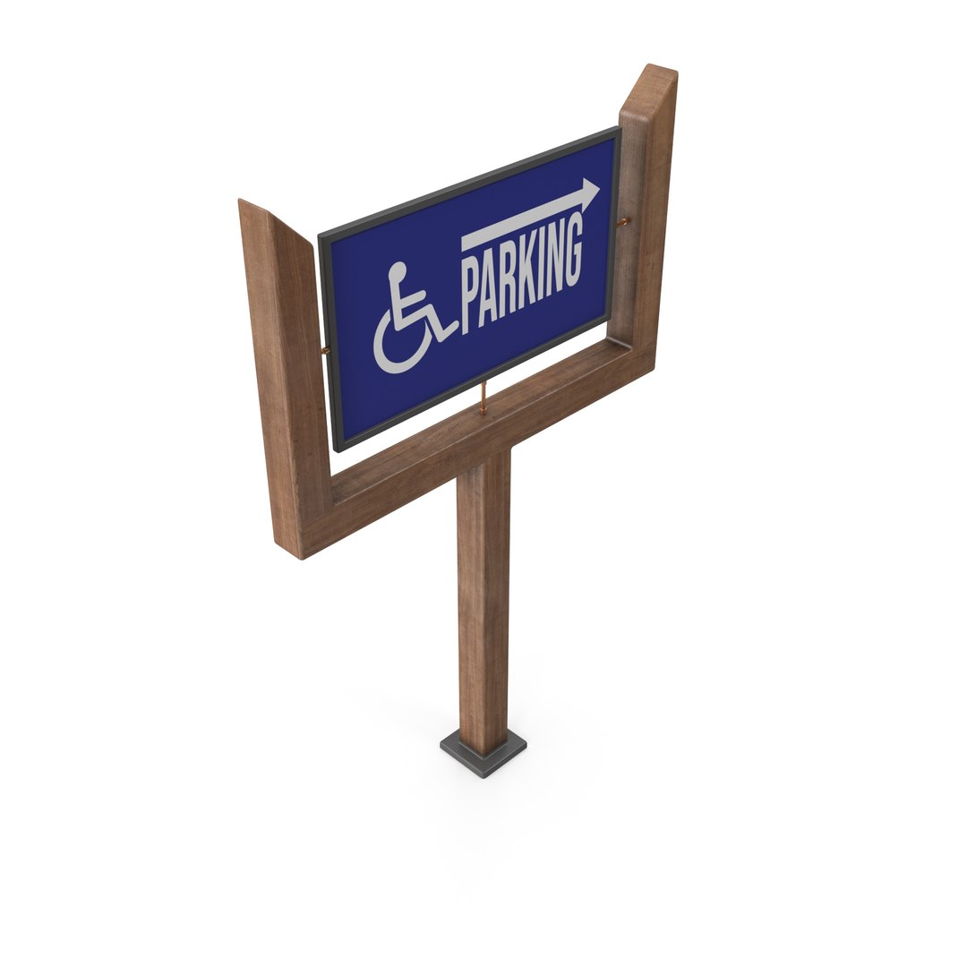 3D Directional Sign Model With Wooden Legs And Arms - TurboSquid 2292969