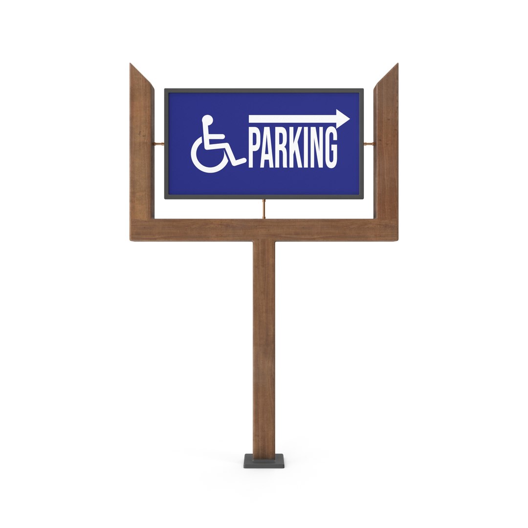 3D Directional Sign Model With Wooden Legs And Arms - TurboSquid 2292969