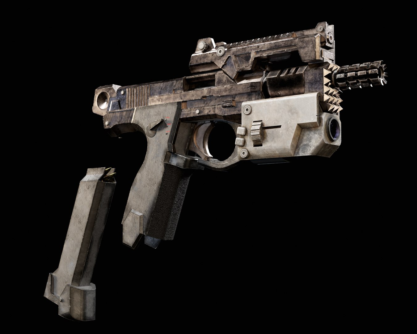 3D Sci-Fi Burst Handgun Model - TurboSquid 2357981