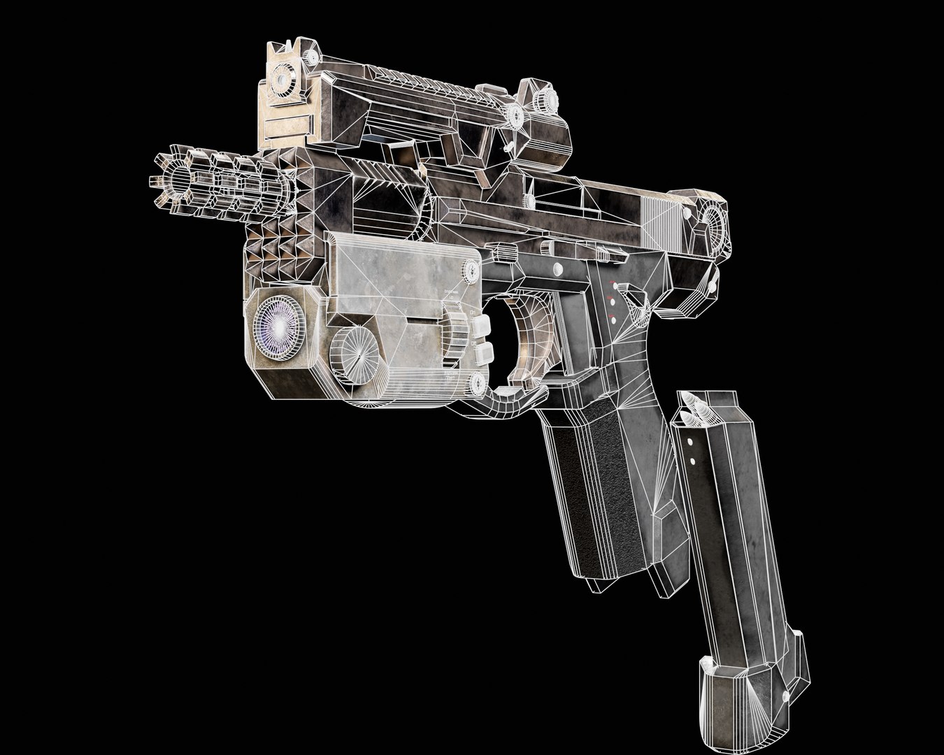 3D Sci-Fi Burst Handgun Model - TurboSquid 2357981