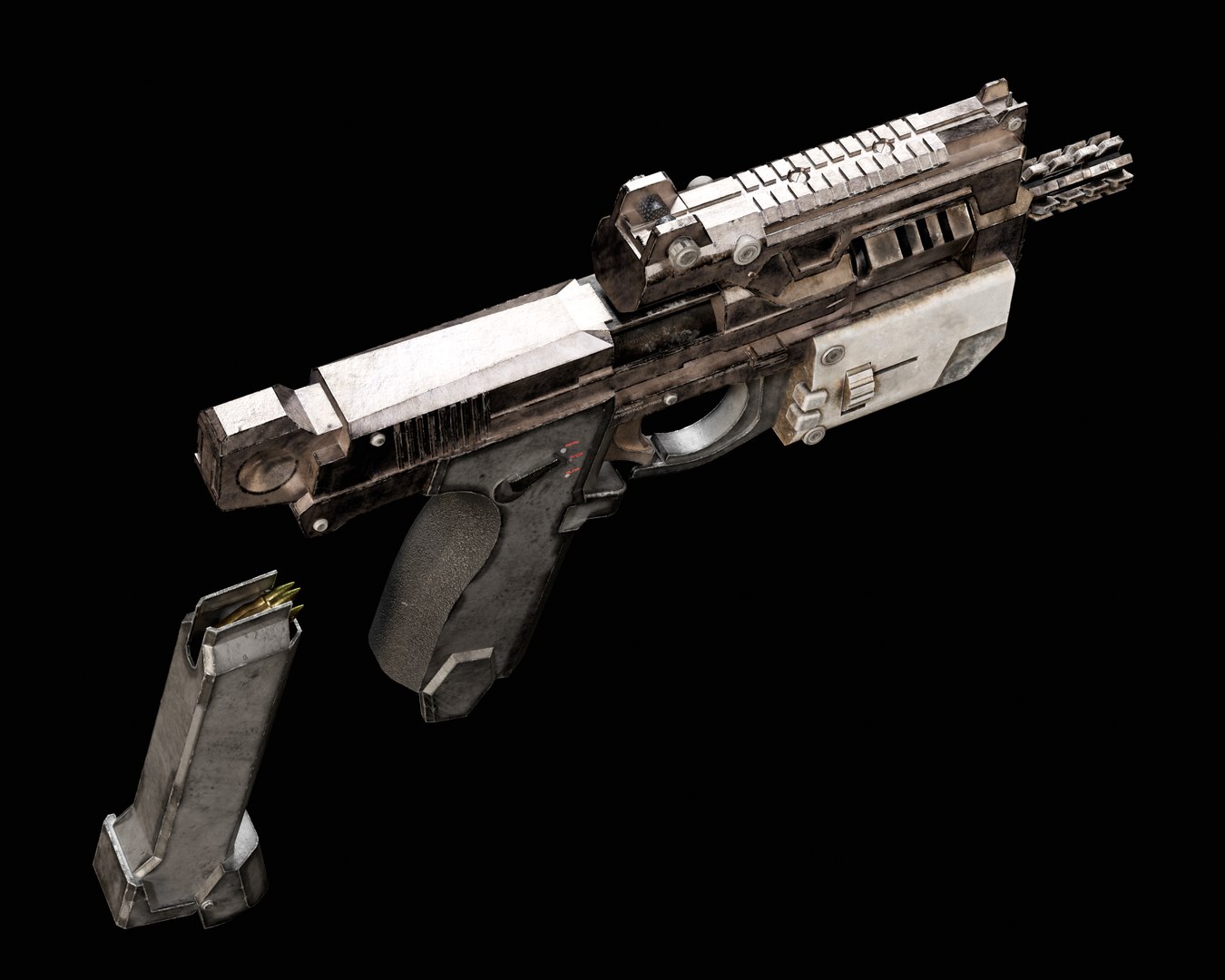 3D Sci-Fi Burst Handgun Model - TurboSquid 2357981