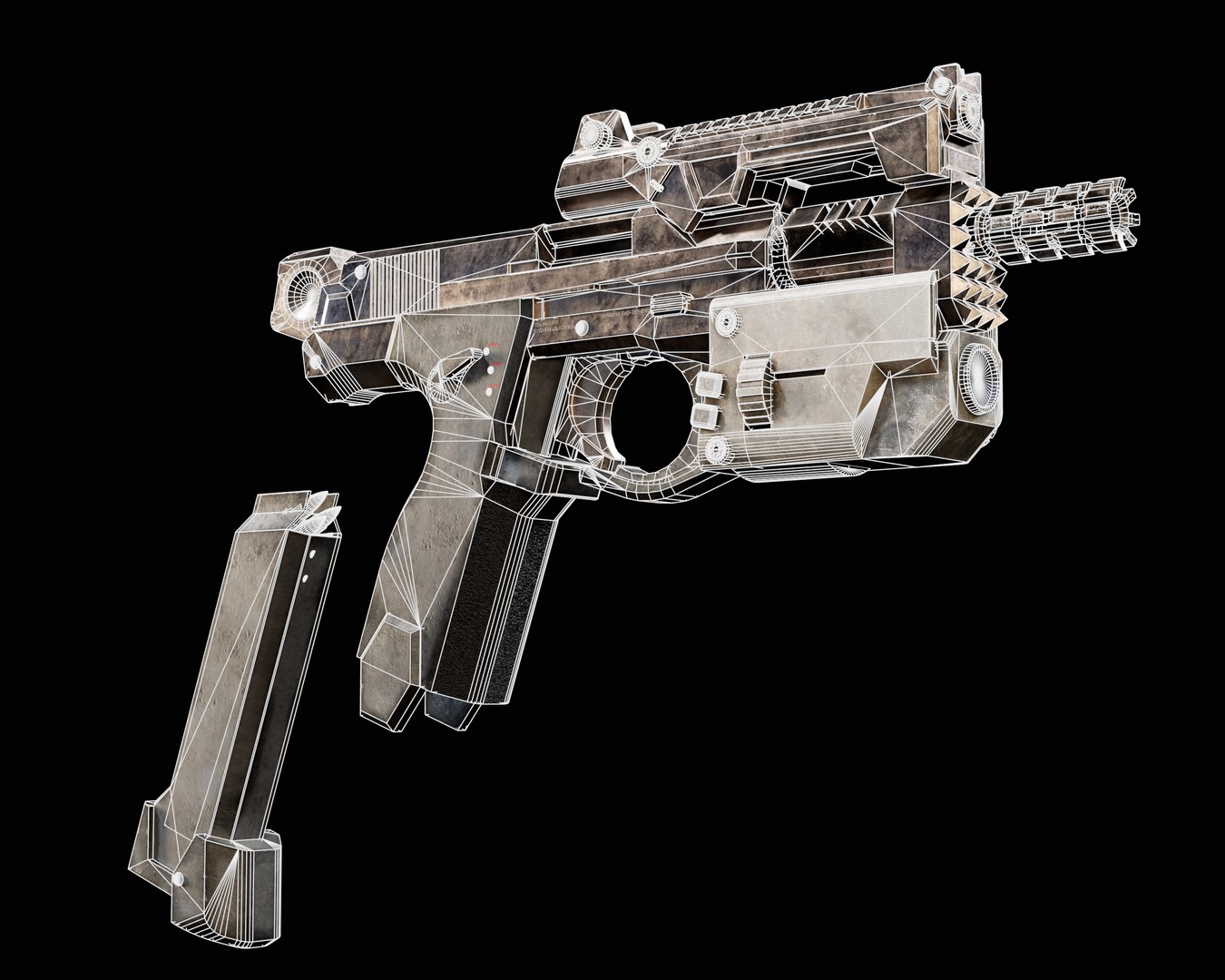 3D Sci-Fi Burst Handgun Model - TurboSquid 2357981