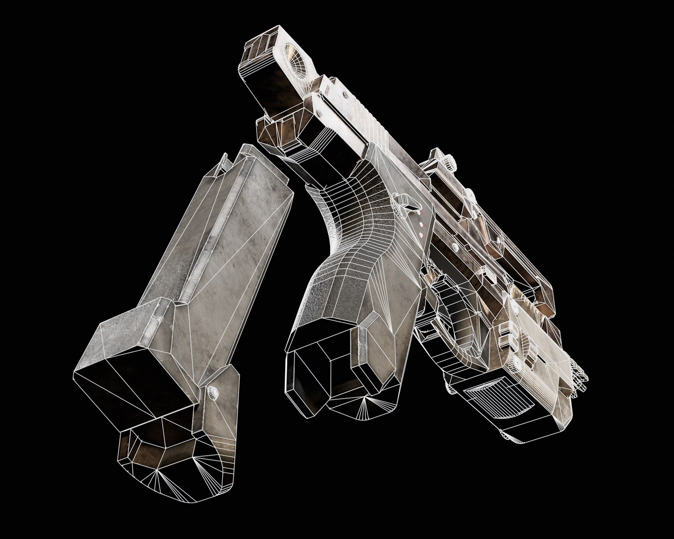 3D Sci-Fi Burst Handgun Model - TurboSquid 2357981
